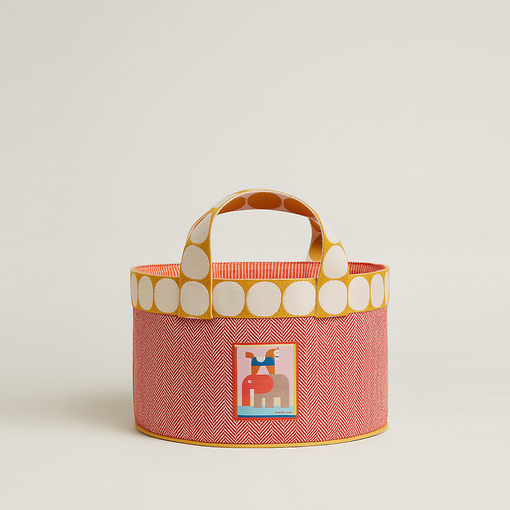 Animaux Blocks basket, small model - Brown | Hermès Mainland China