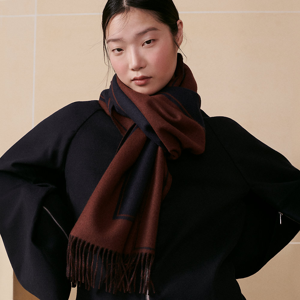 Casaque Clefs de H scarf - Brown | Hermès Mainland China