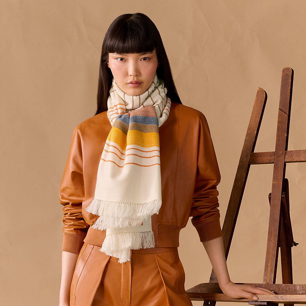 Haut Plateau stole - Grey | Hermès Mainland China