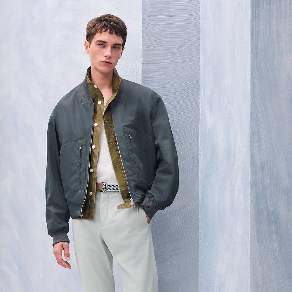 Rib-trim jacket - Grey - 56 | Hermès Mainland China