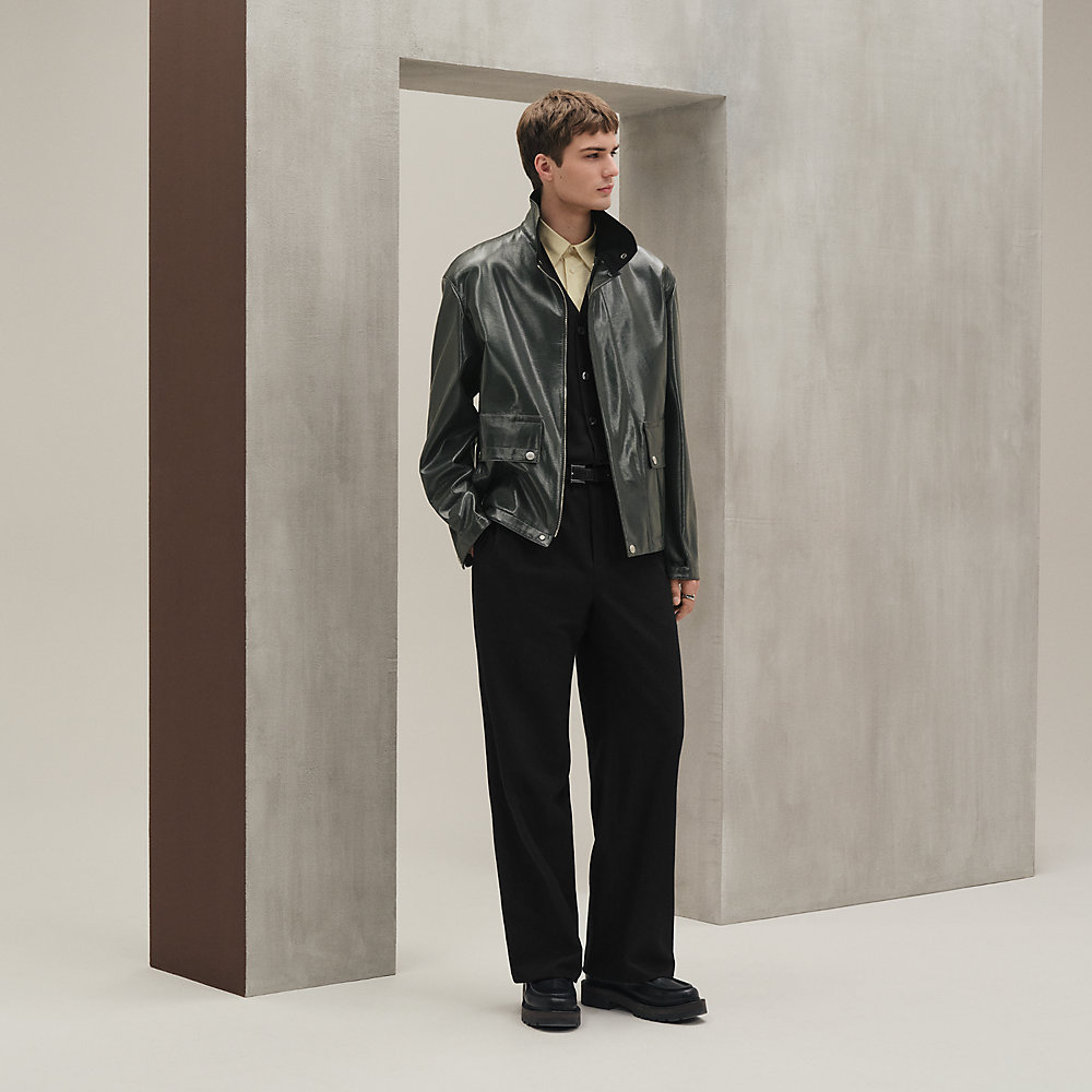 Zipped straight cut jacket - Red - 60 | Hermès Mainland China